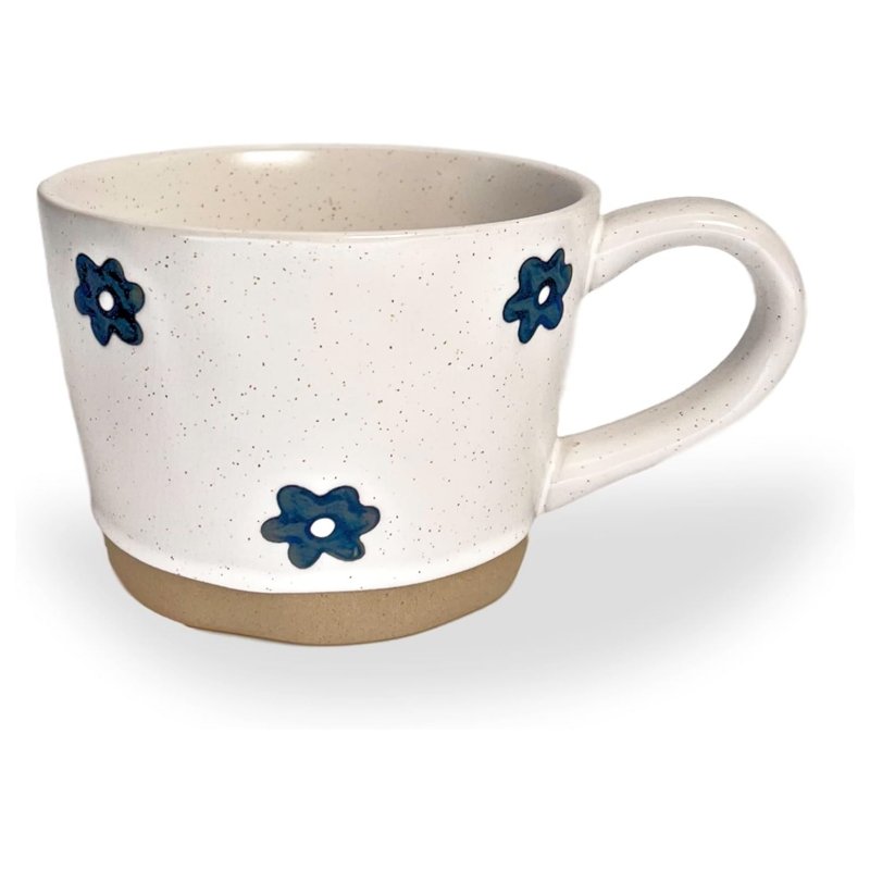 Custom Ceramic Coffee Mug , Hand Made Style Flower Artsy Mug With ...