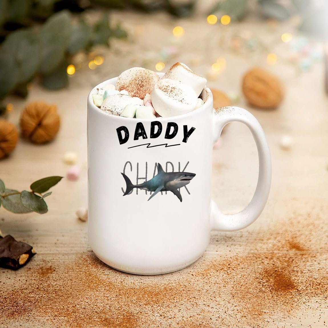 Custom Personalized Daddy Shark Mugs for Father’s Day Ceramic Coffee ...